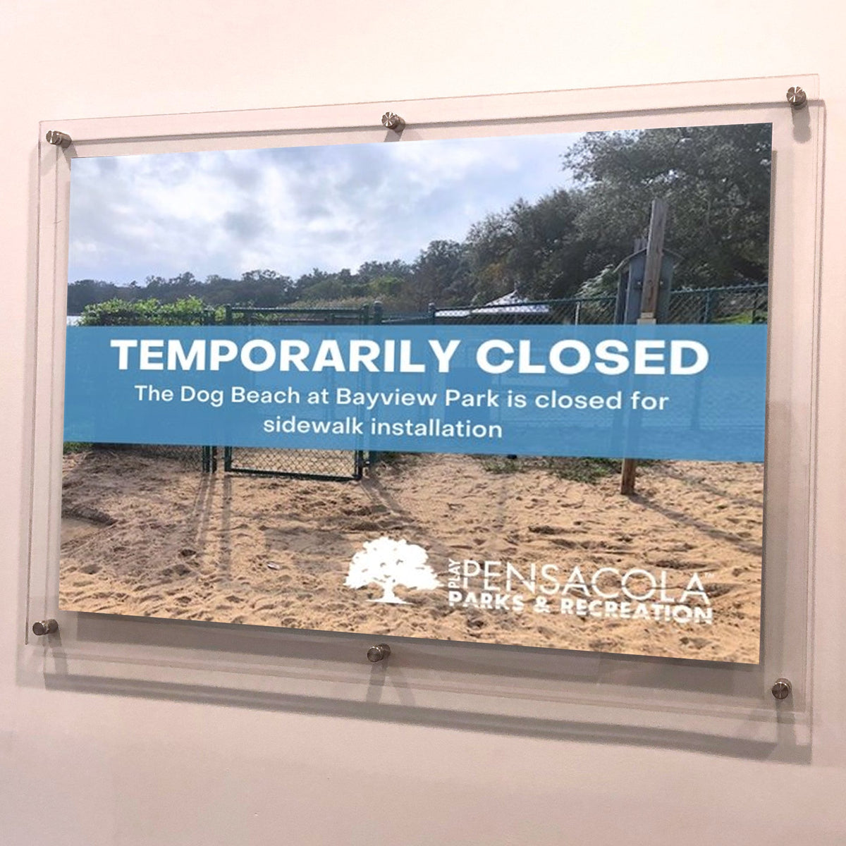 24x48 Standoff Acrylic Wall Sign Holder – PosterDisplays4Sale