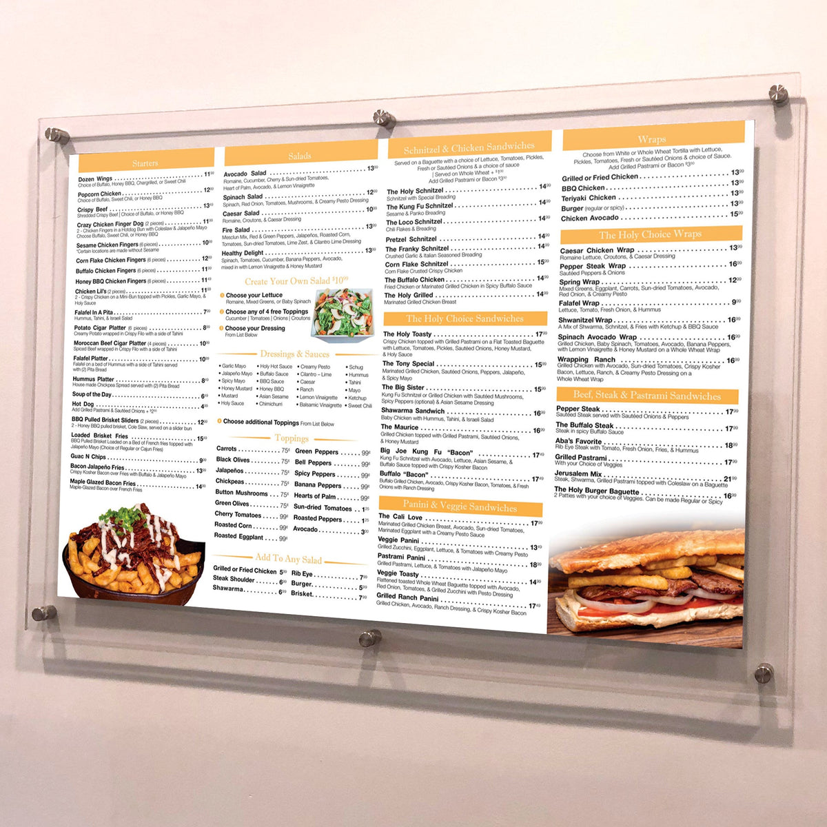 8x10 Standoff Acrylic Wall Sign Holder – PosterDisplays4Sale