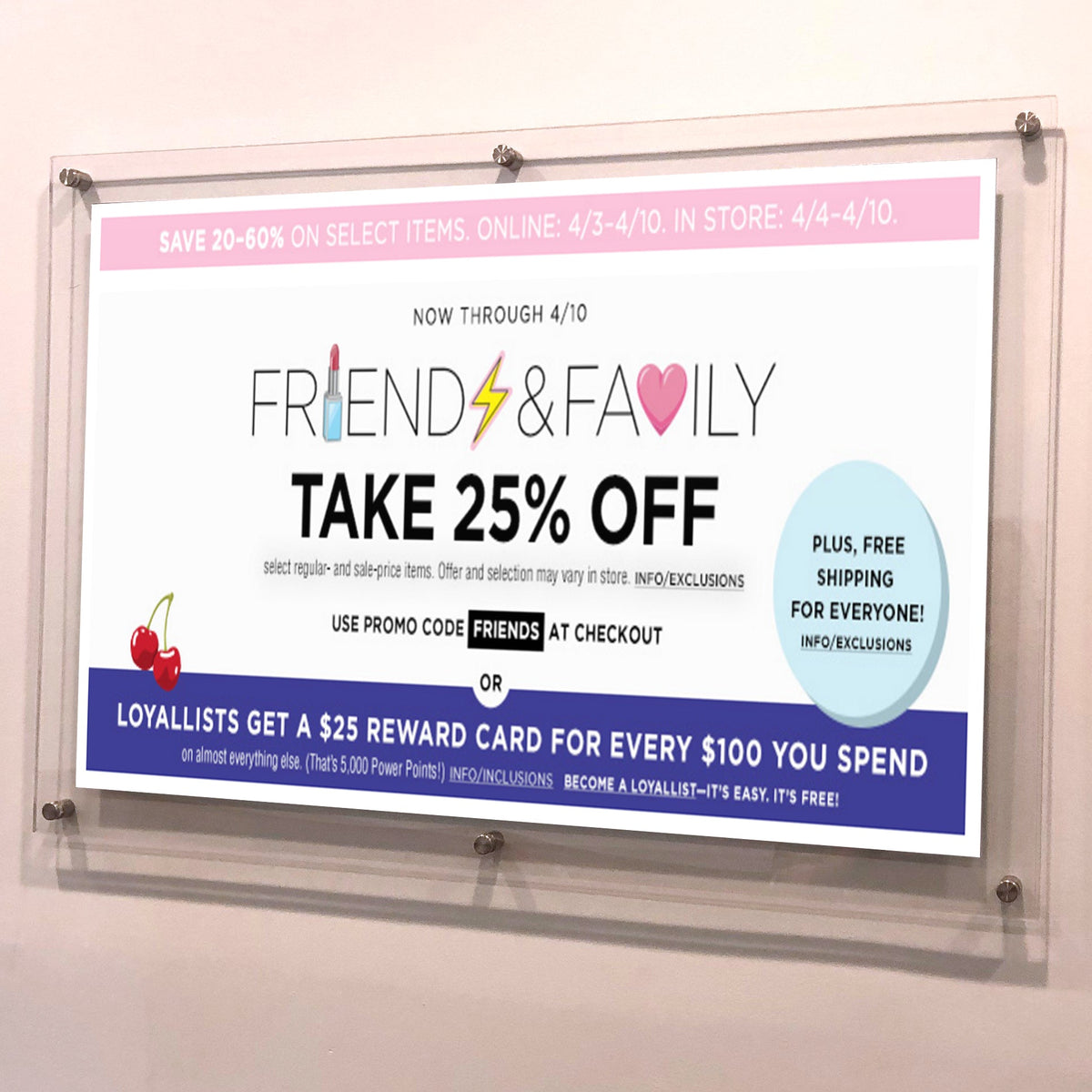 22x28 Standoff Acrylic Wall Sign Holder – PosterDisplays4Sale