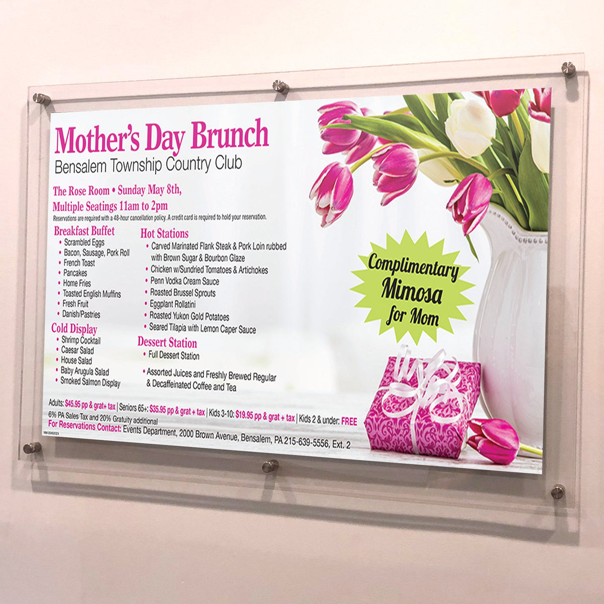 27x41 Standoff Acrylic Wall Sign Holder – PosterDisplays4Sale