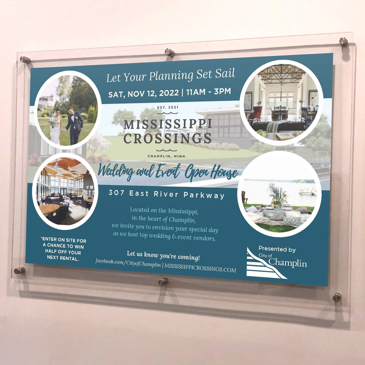 14x22 Standoff Acrylic Wall Sign Holder – PosterDisplays4Sale