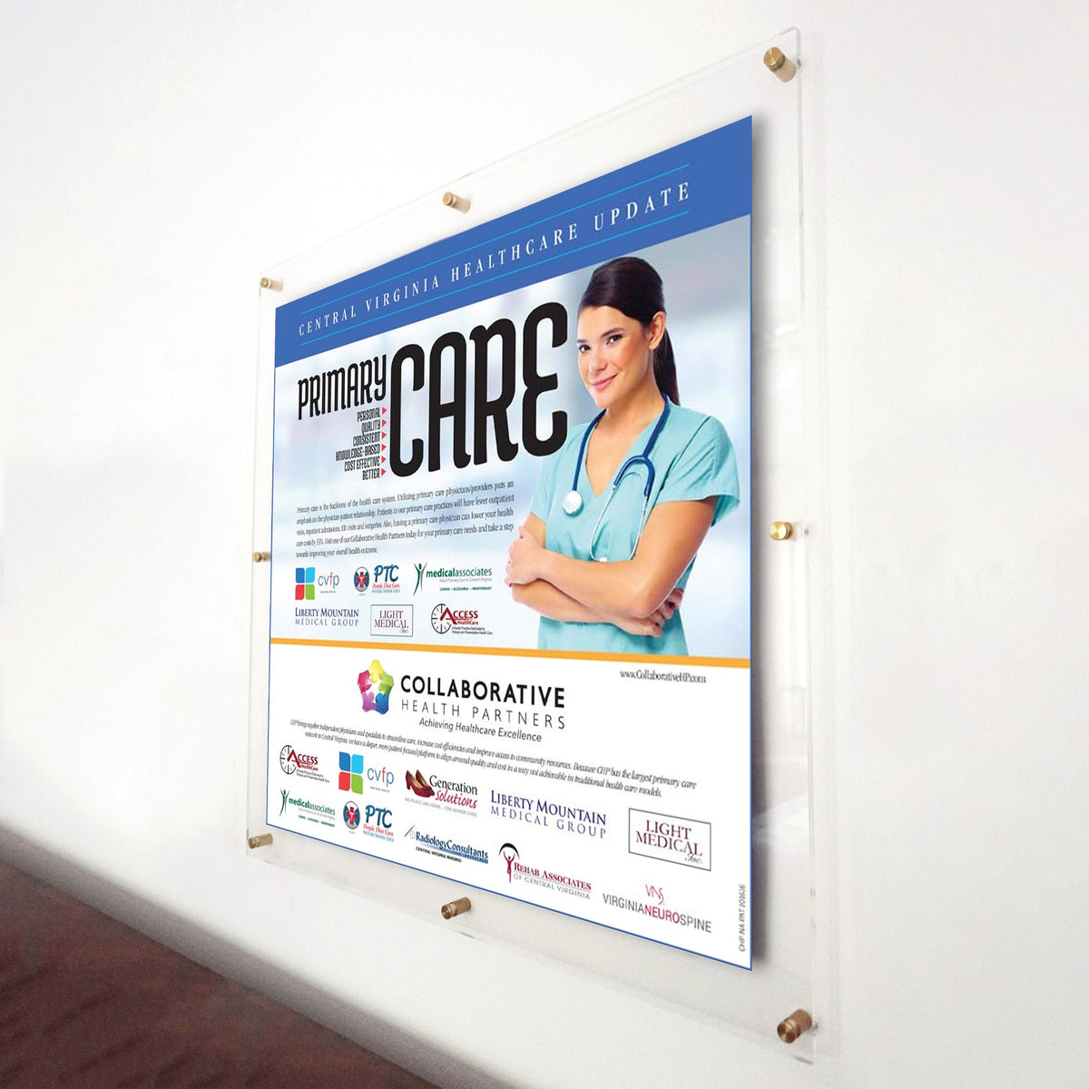 20x20 Standoff Acrylic Wall Sign Holder – PosterDisplays4Sale