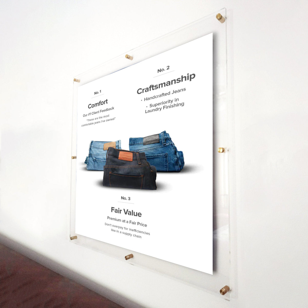 18x18 Standoff Acrylic Wall Sign Holder – PosterDisplays4Sale