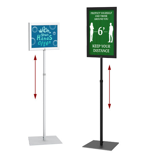 Adjustable 11x17 Pedestal Sign Holder with Frame Telescopes 26" - 50 ...