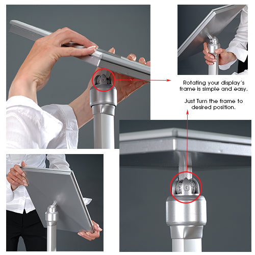 Adjustable 11x17 Rotating and Tilting Frame Sign Holder Floor Stand ...