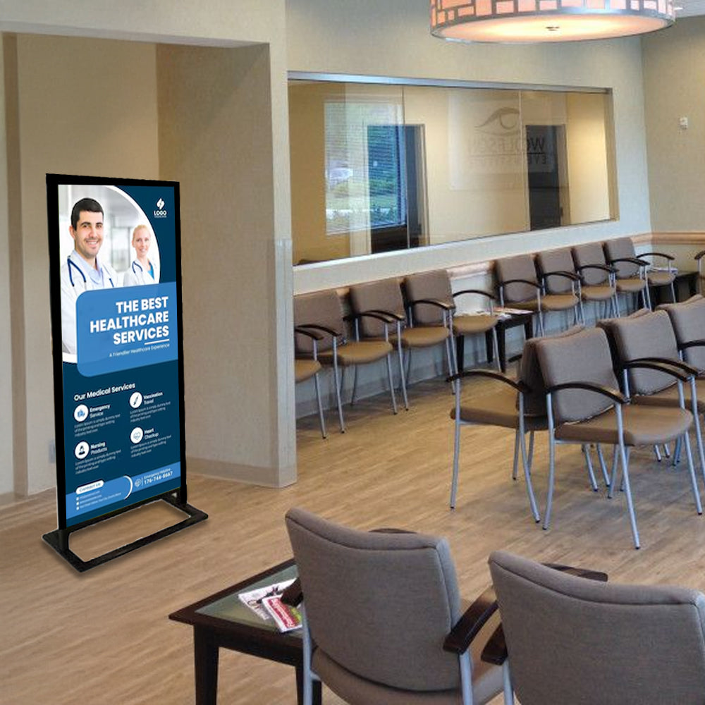 Indoor Heavy-Duty, Steel 30x70 Poster Display Floor Stand - 2-Sided ...