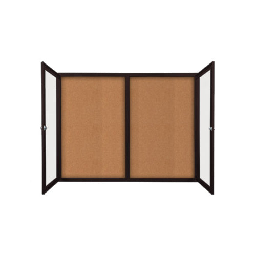 35 Sizes - Indoor Metal Poster Display Cases 2-3 Doors + Cork Board ...