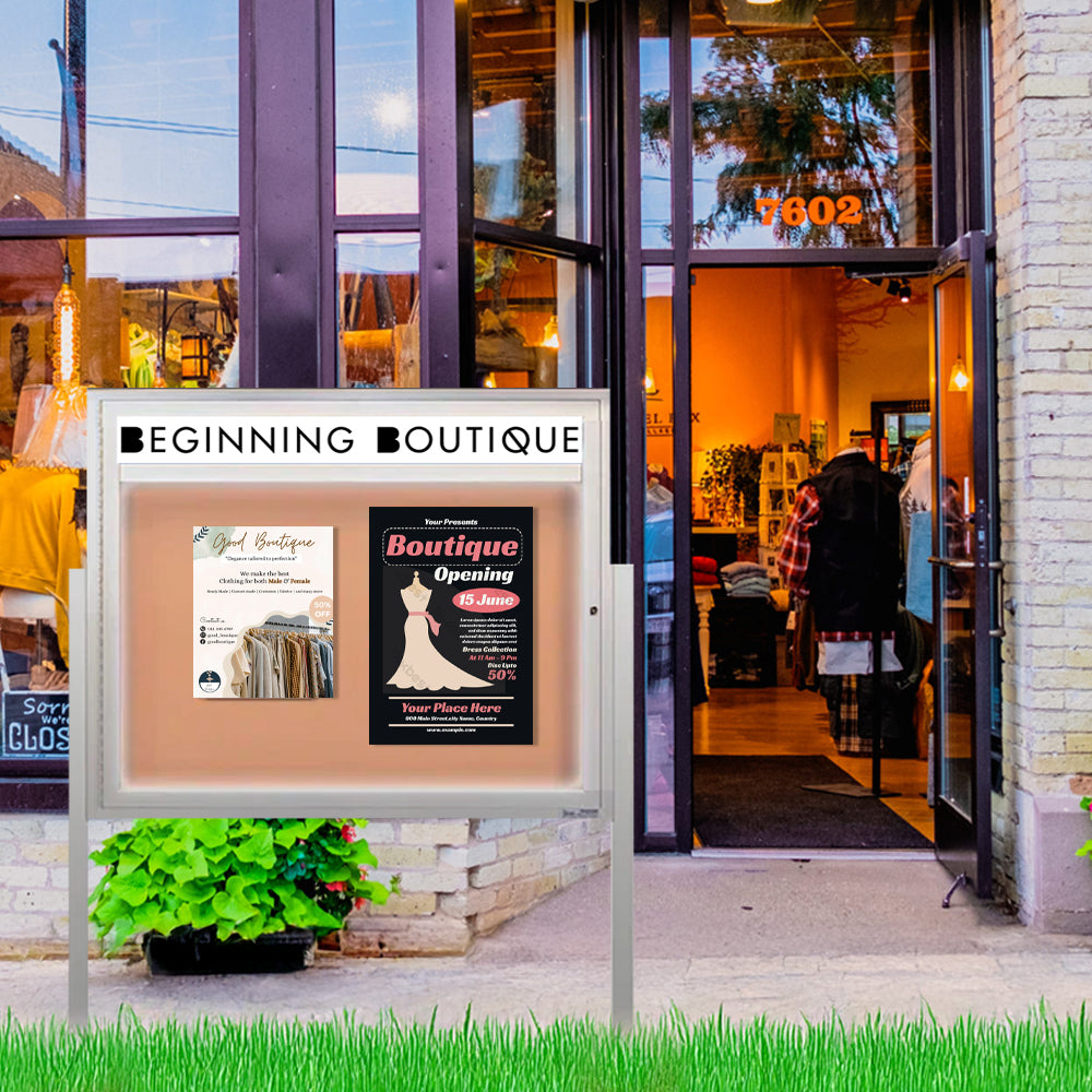 Extreme WeatherPlus™ Outdoor Poster Cases on Posts + LED + Header ...