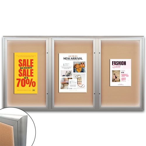 Illuminated WeatherPlus™ 2-3 Door Radius Edge Poster Case Displays ...