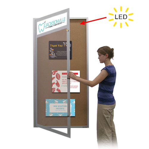 Extra Large Outdoor Enclosed Poster Cases with Header and Light 48 x 60 ...