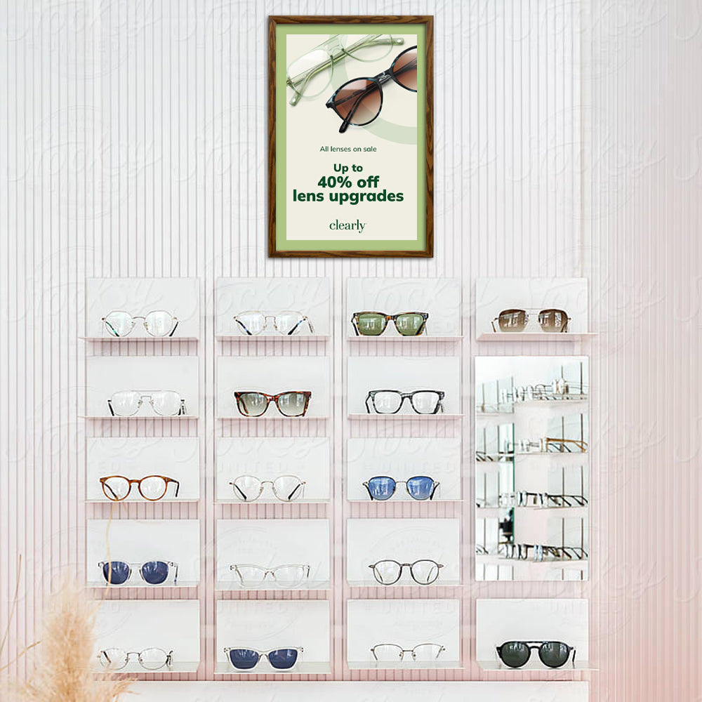 Designer Wood Snap Frames for Posters 10x12 (2" Wide Matboard ...