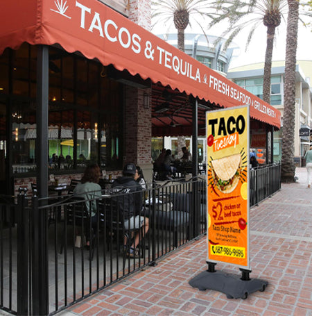 STREET-MASTER™ Slim 22x60 Sidewalk Sign Wind Stand Fillable Water Base ...