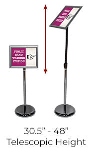 Telescopic Sign Holder Stand with Rotating, Angled Frame 8.5 x 11 ...
