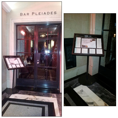 Tilted Menu Stand Enclosed with Magnetic Backer for (4) 8.5x11 Menus ...