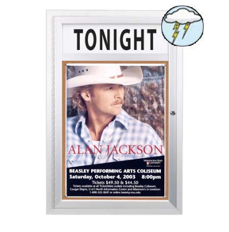 SwingCase, All-weather 30x40 Outdoor Poster Display Case with Header ...